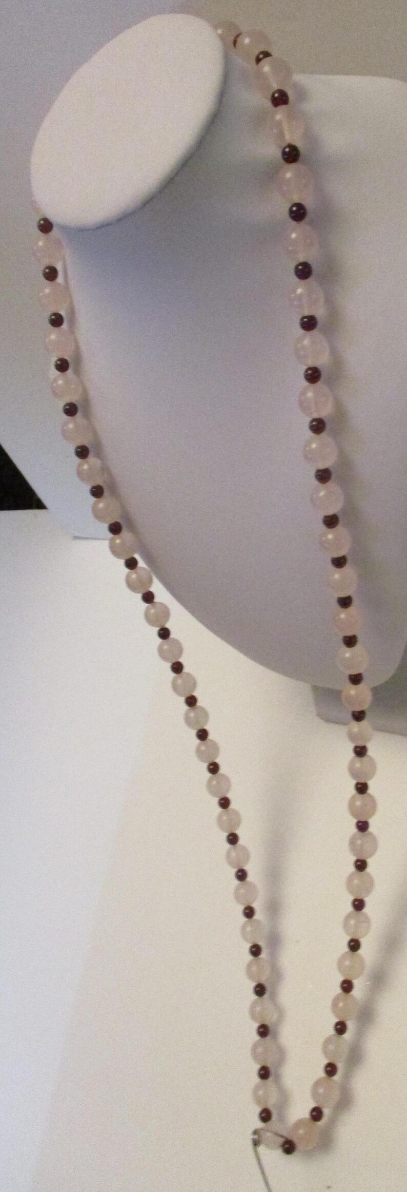 Genuine Carnelian & Rose Quartz Gemstone Beaded Necklace - Etsy