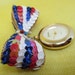 BONETTO Watch Red White Blue SEQUINS Gold Mesh Bow Mother of Pearl ...