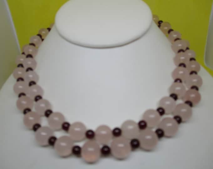 Genuine Carnelian & Rose Quartz Gemstone Beaded Necklace - Etsy