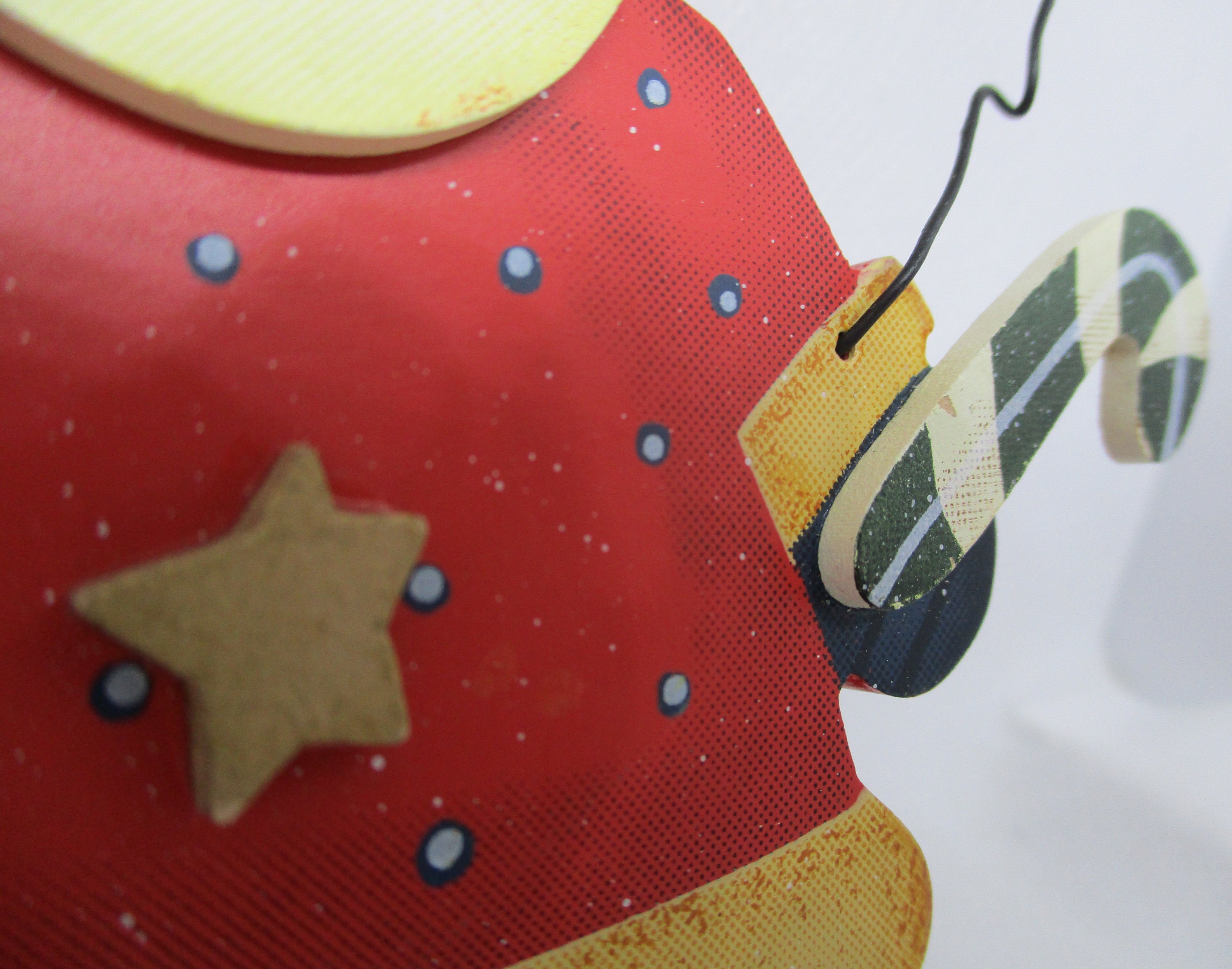 Large WOOD SANTA CLAUSE Christmas Ornament 3 Dimensional Painted Wood ...
