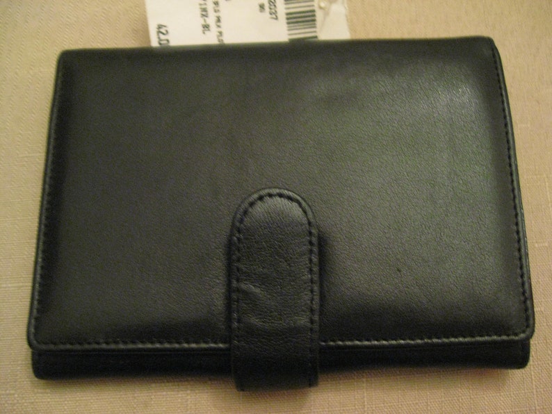 LODIS LOS ANGELES Wallet Unisex Genuine Black Leather Tri-Fold | Etsy