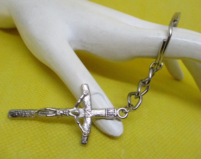 Crucifix Keychain Religious Keyring Cross Keyring Jesus Keychain Silver ...