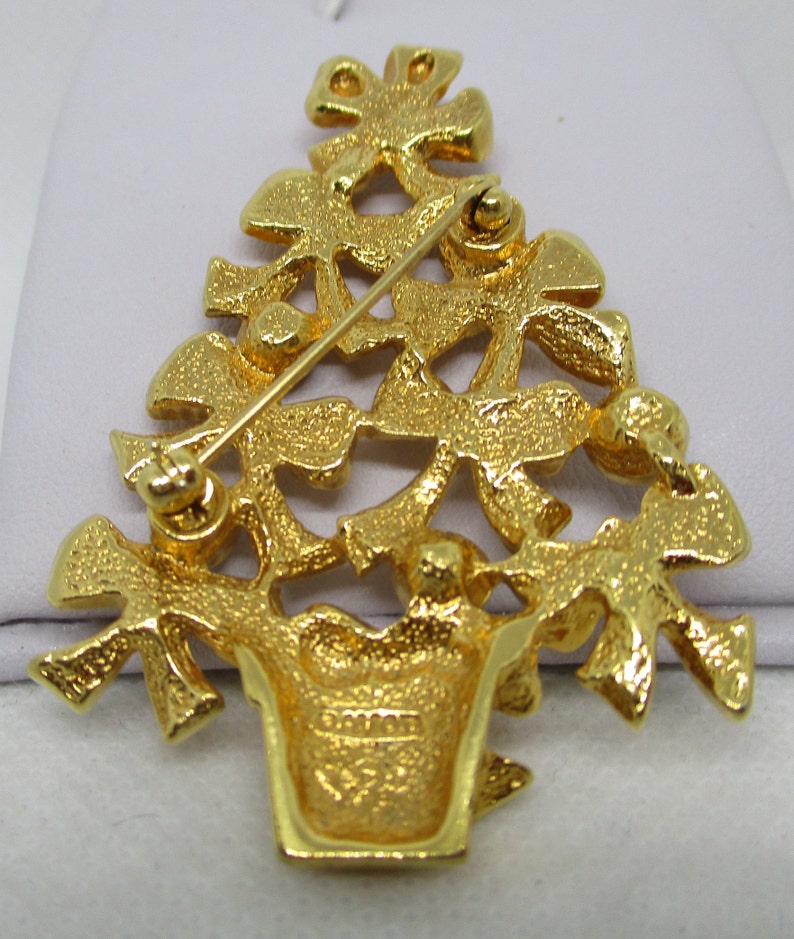 Avon Rhinestone Bow Tree Brooch Avon Holiday Jewelry Avon Christmas ...
