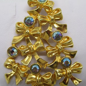 Avon Rhinestone Bow Tree Brooch Avon Holiday Jewelry Avon Christmas ...