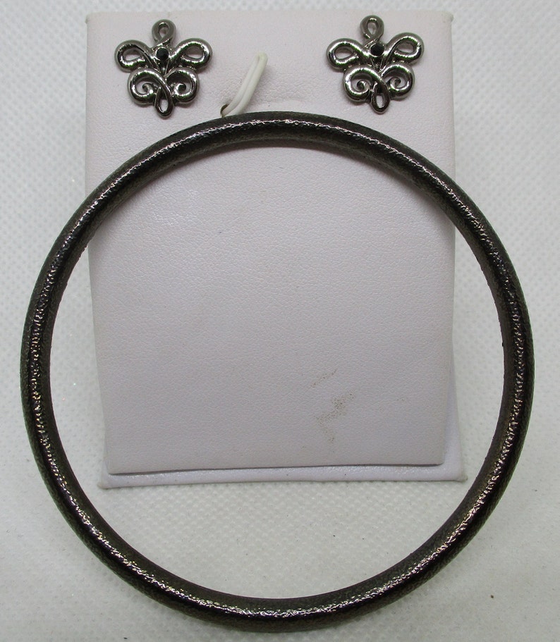 Vintage Gunmetal Colored Bangle Bracelet & Gunmetal Rhinestone - Etsy