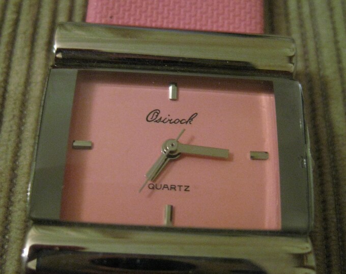 OSIROCK Quartz WOMEN'S WATCH Silver Tone Metal Watch Case Wide Textured ...