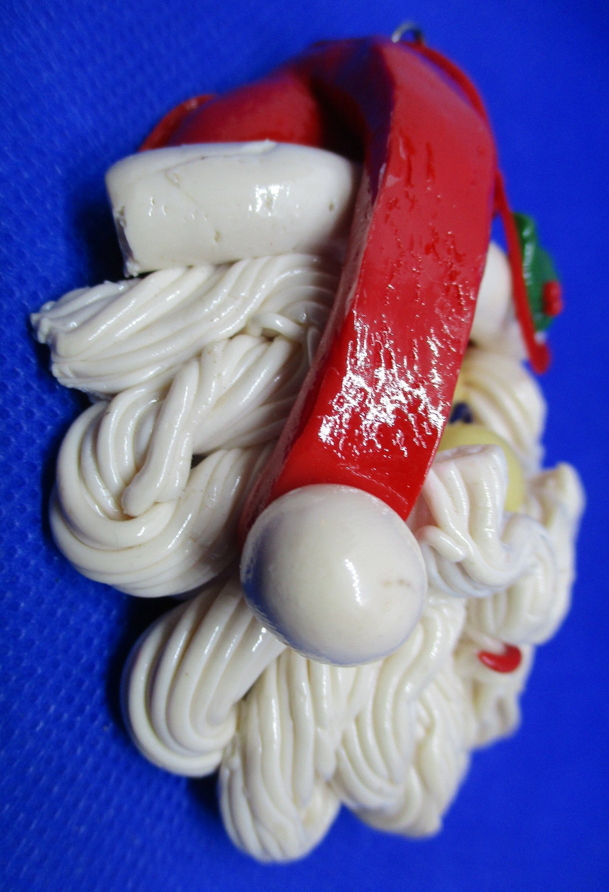 Handcrafted CLAY SANTA CLAUSE Christmas Ornament Pendant 3 D Artist ...