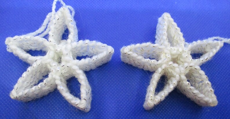 4 HANDMADE Decoration Plastic Canvas Cross Stitch Flower Star | Etsy