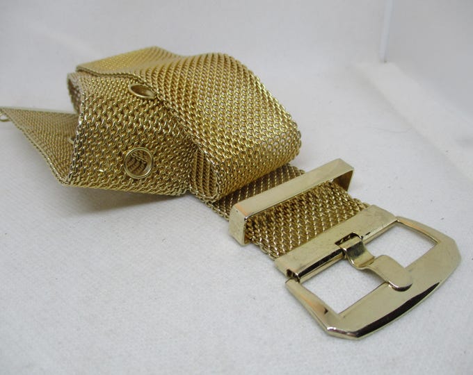 Vintage Gold Tone Metal Mesh Belt Gold Tone Belt Gold Tone Metal Mesh ...