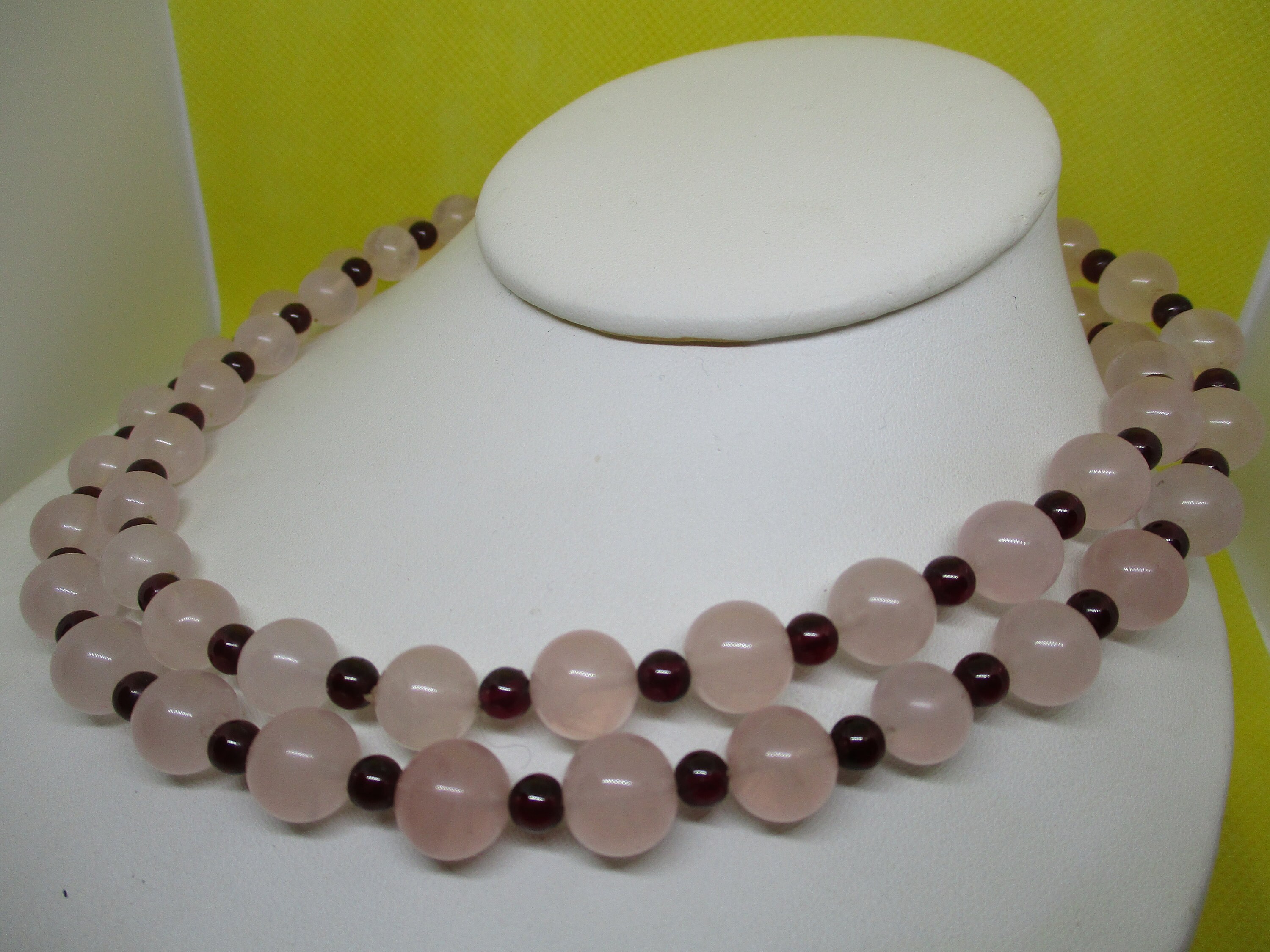 Genuine Carnelian & Rose Quartz Gemstone Beaded Necklace - Etsy