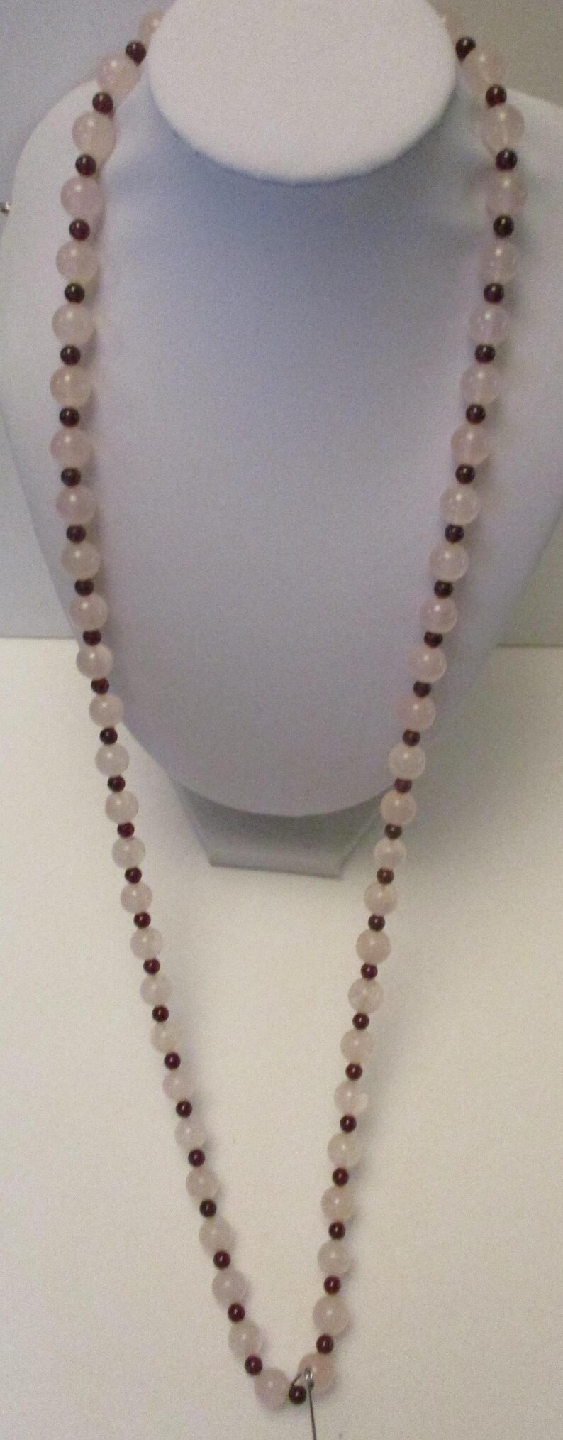 Genuine Carnelian & Rose Quartz Gemstone Beaded Necklace - Etsy