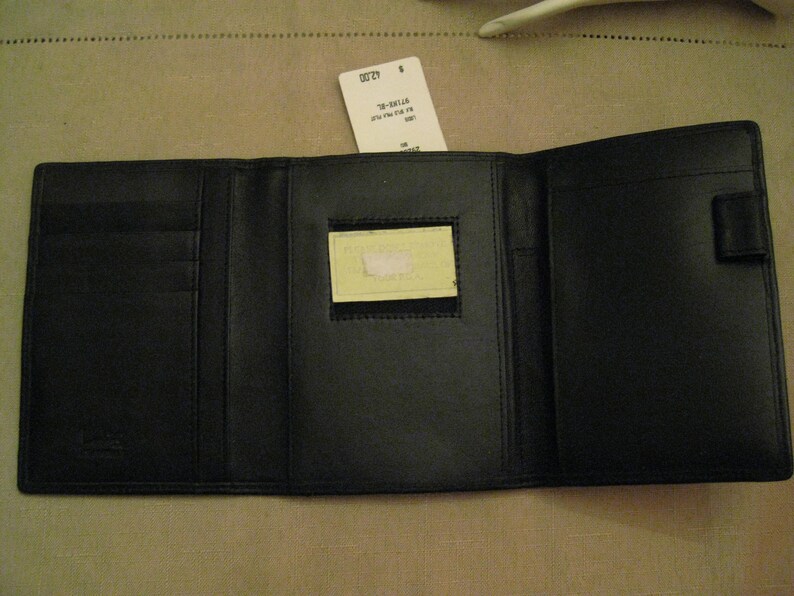 LODIS LOS ANGELES Wallet Unisex Genuine Black Leather Tri-fold - Etsy