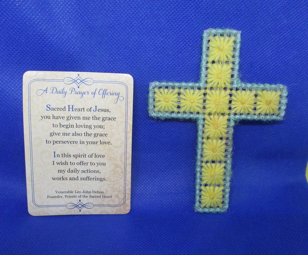 Prayer Magnet & Hand Stitched Cross Magnet: Religious Keepsake Set - Etsy