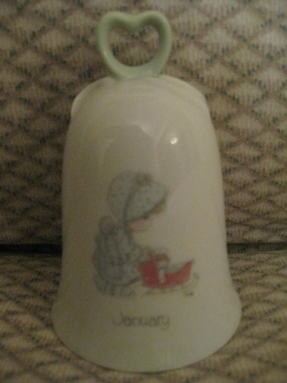 PRECIOUS MOMENTS JANUARY Porcelain Bell 1989 Figurines Girl | Etsy