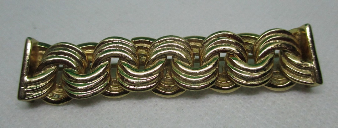 Vintage Monet Gold Tone Rope Bar Brooch - Etsy