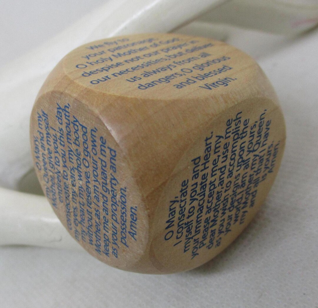 Prayer Cube Wood Prayer Cube Religious Wood Block 6 Prayers Religious ...