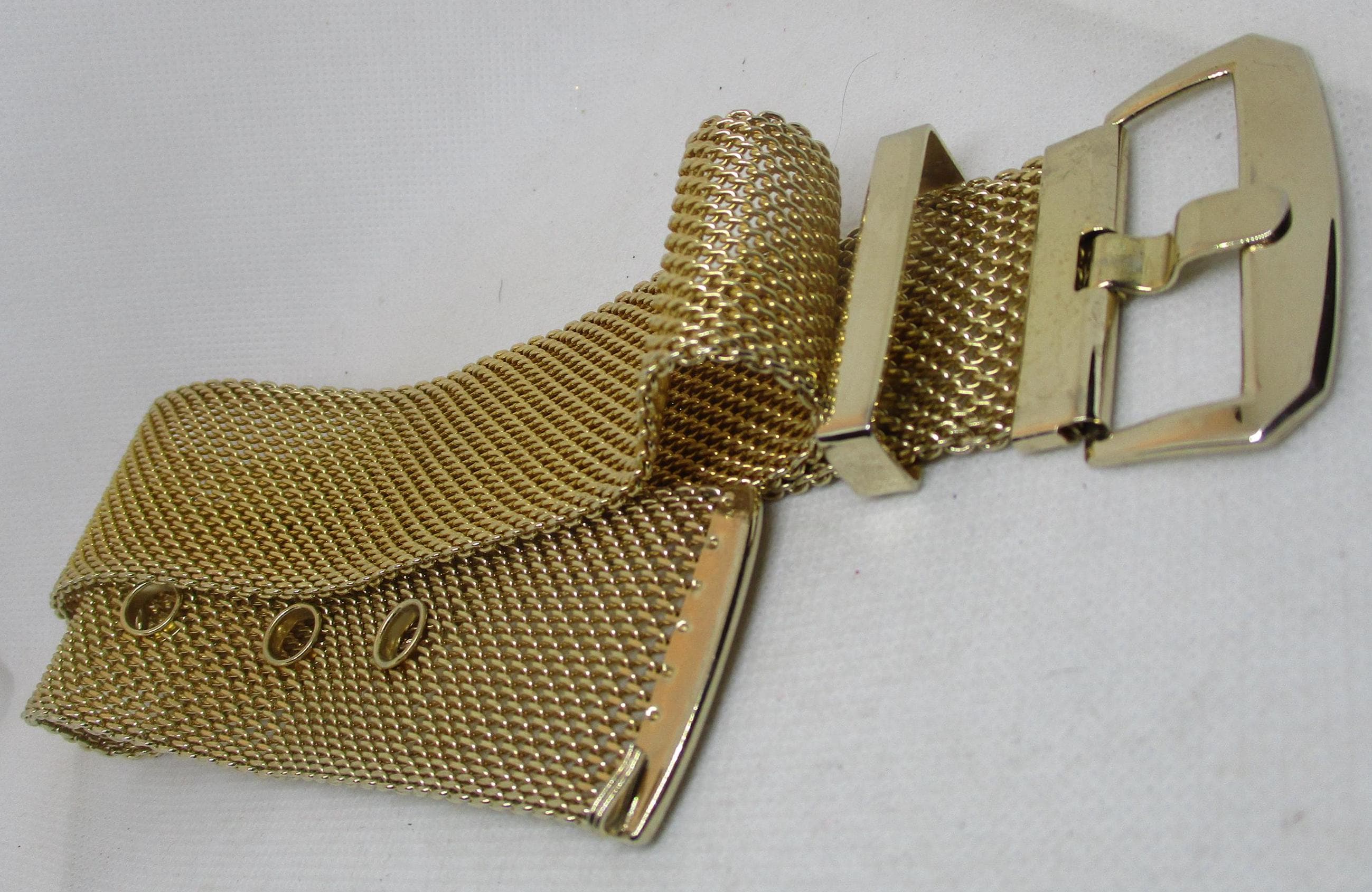 Vintage Gold Tone Metal Mesh Belt Gold Tone Belt Gold Tone Metal Mesh ...