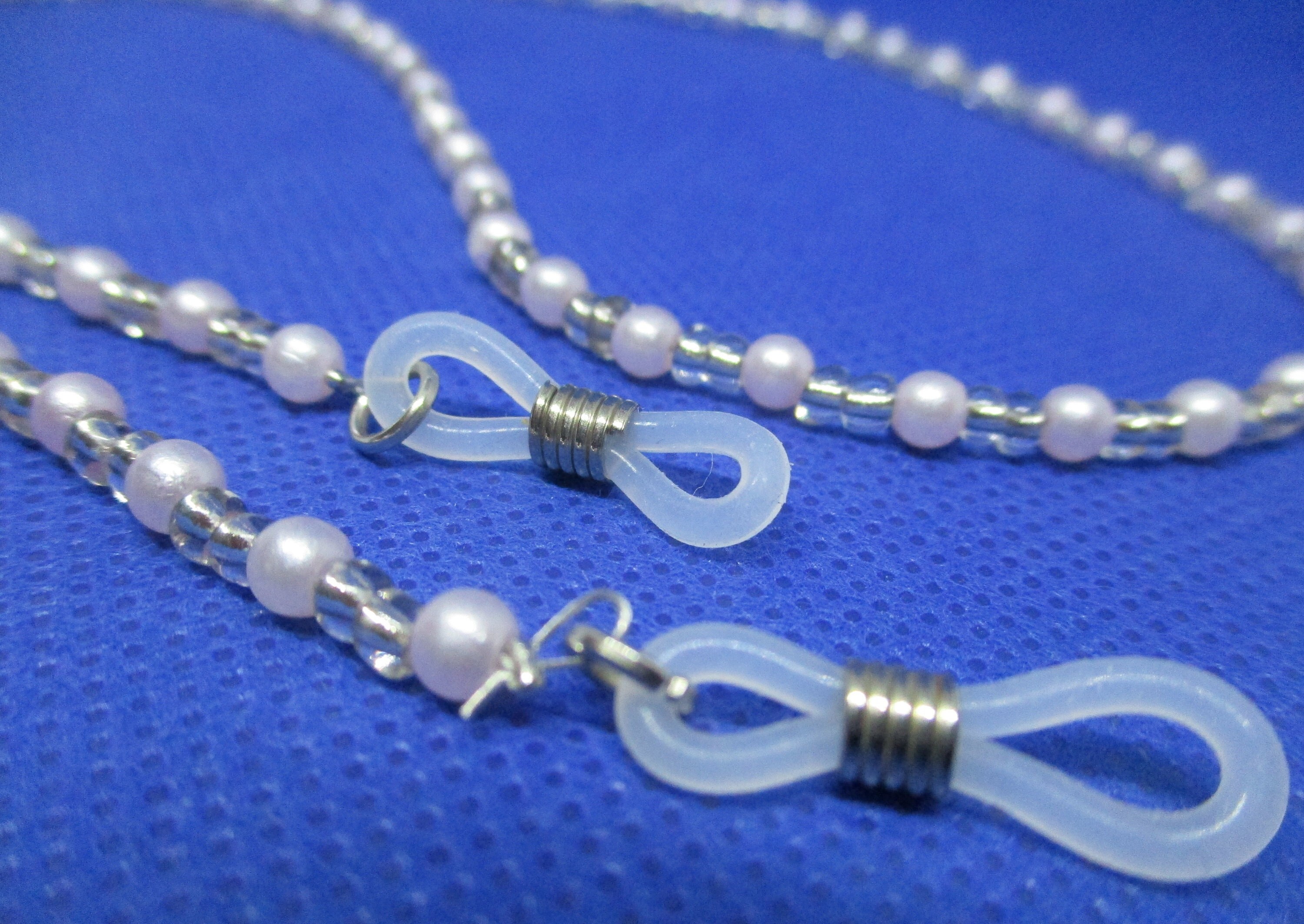 Pink Pearl Beaded Eyeglass Chain: Silver Tone, 27.5 Inches - Etsy