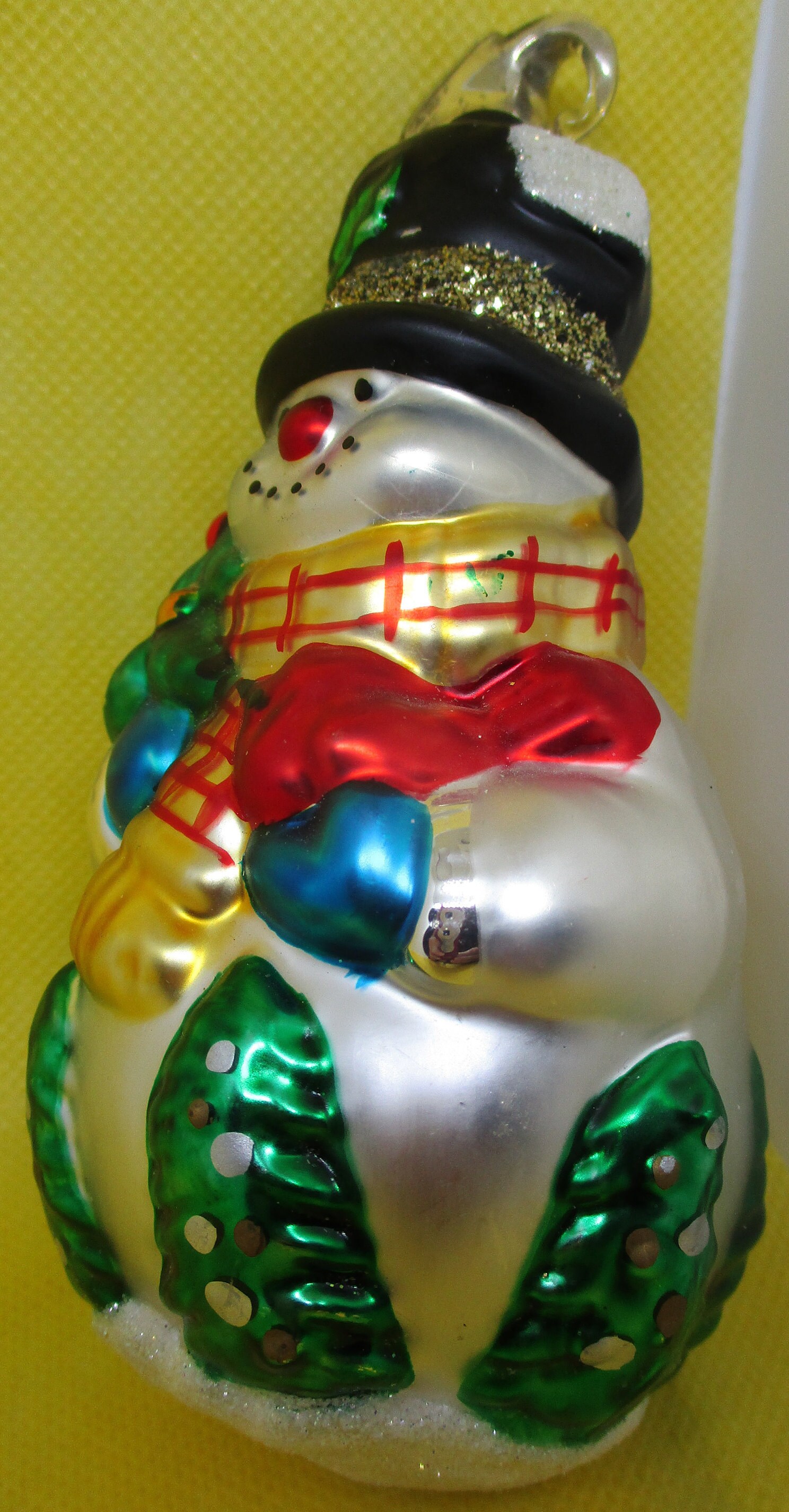 HandBlown Large GLASS SNOWMAN Christmas Ornament 3 Dimensional | Etsy