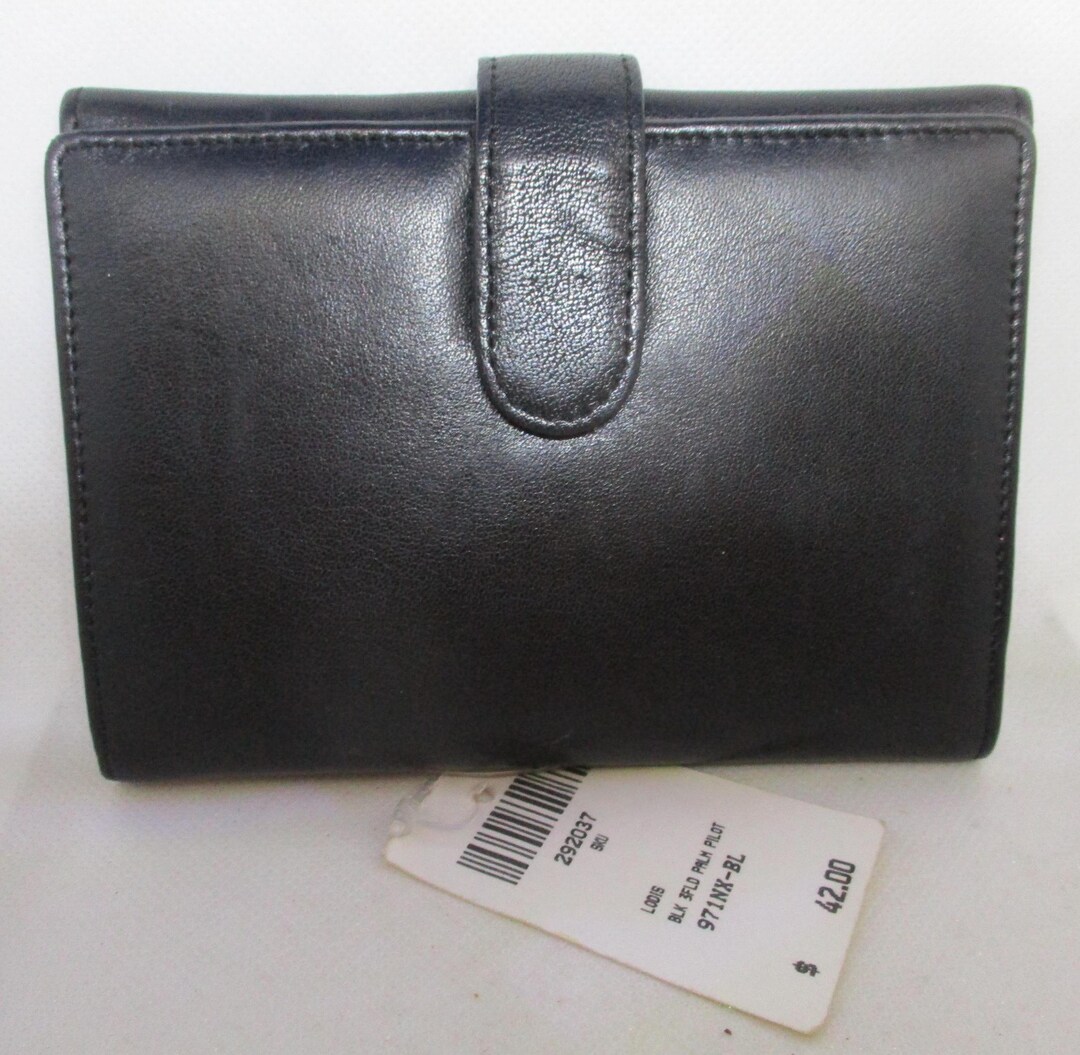 LODIS LOS ANGELES Wallet Unisex Genuine Black Leather Tri-fold Wallet ...