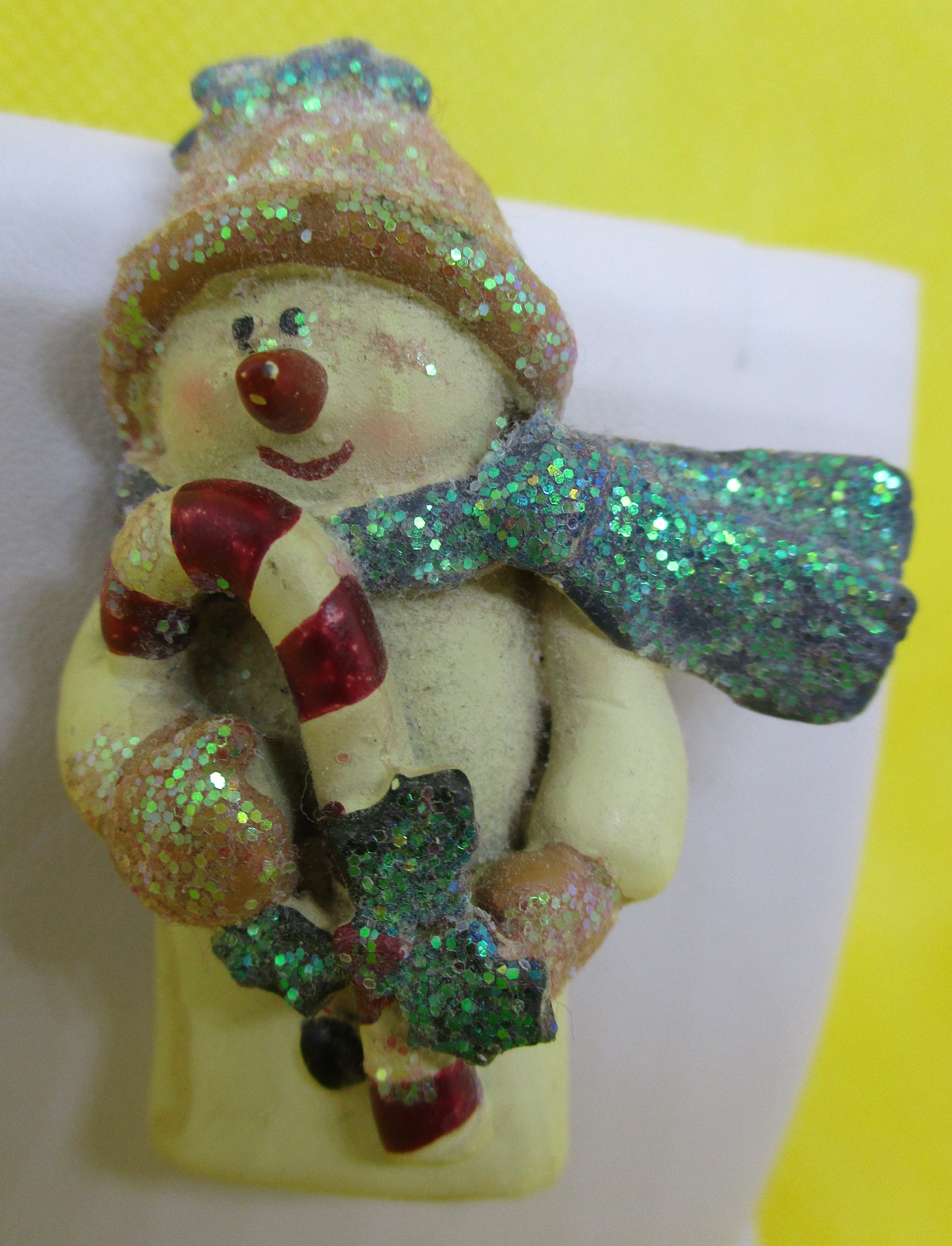 Sparkle Snowman Brooch Resin Christmas Brooch 3 D Resin Sparkle Snowman ...