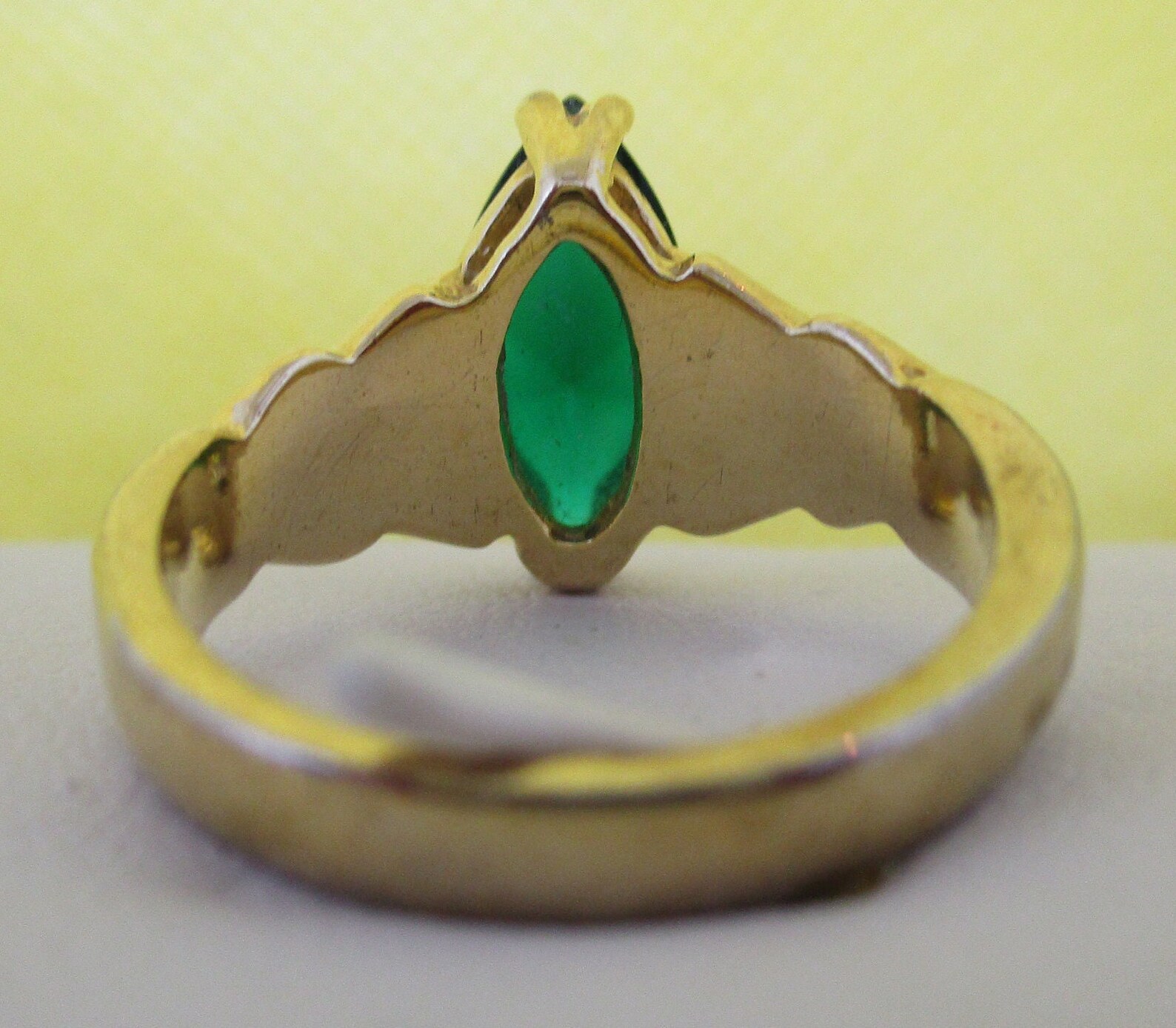 18K GE Marquise Simulated Emerald CZ Ring Size 8 18K GE - Etsy