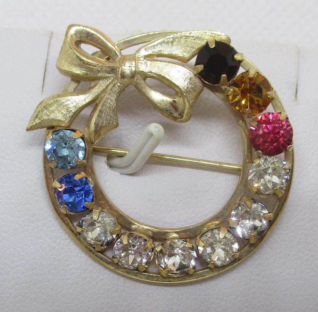 Vintage 1940s 1/20 12K GF Crystal Rhinestone Mother Brooch 12KGF ...