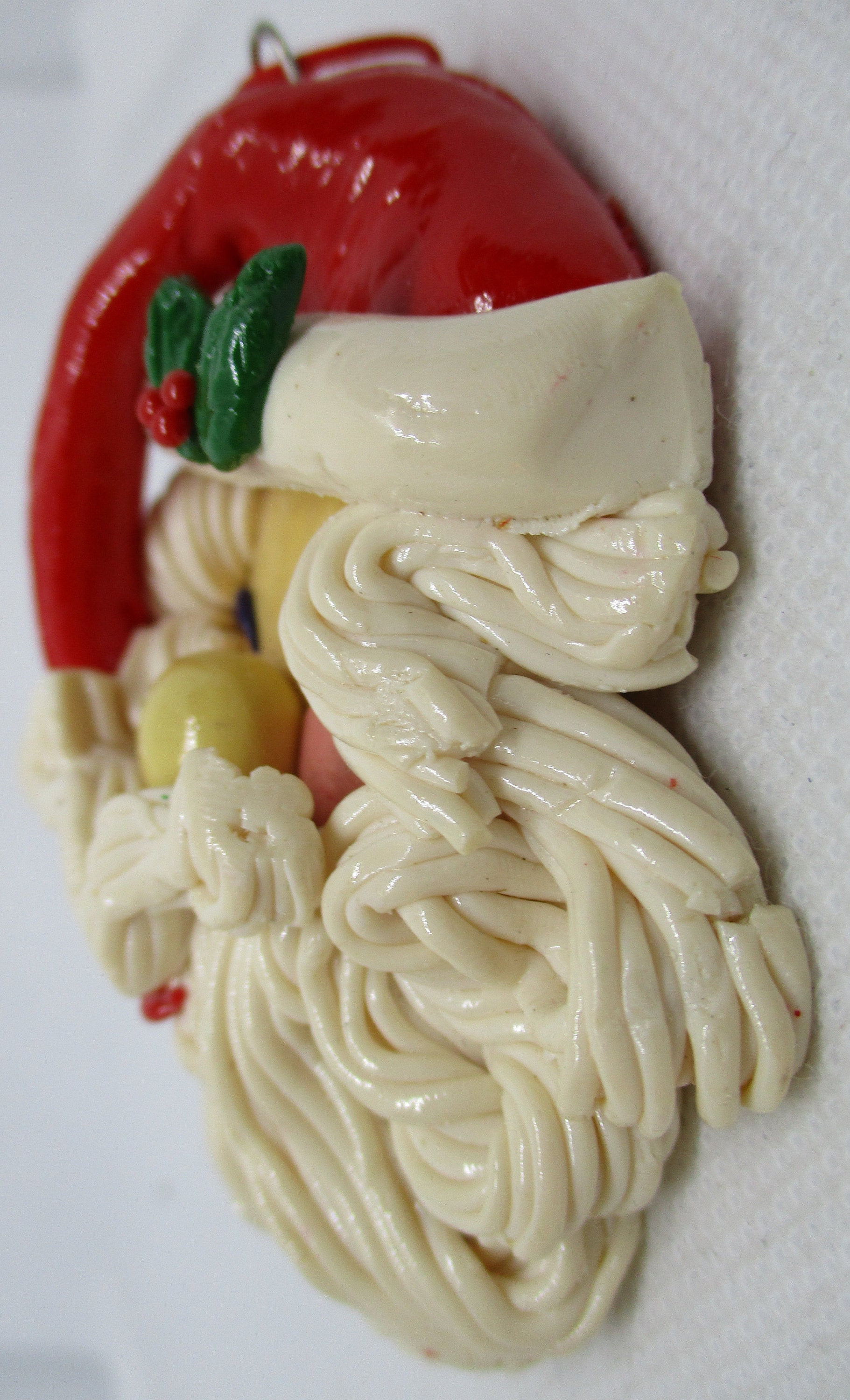 Handcrafted CLAY SANTA CLAUSE Christmas Ornament Pendant 3 D Artist ...