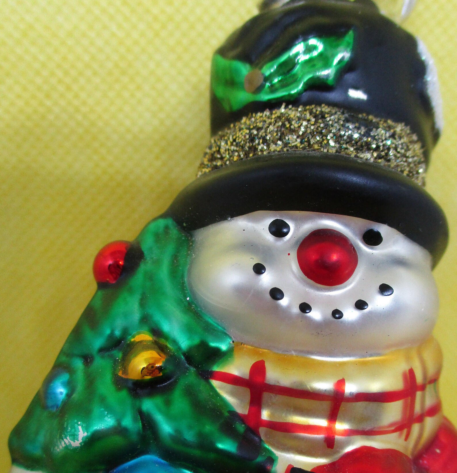 Handblown Large GLASS SNOWMAN Christmas Ornament 3 Dimensional Snowman ...