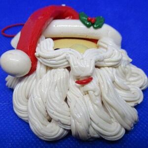 Handcrafted CLAY SANTA CLAUSE Christmas Ornament Pendant 3 D Artist ...