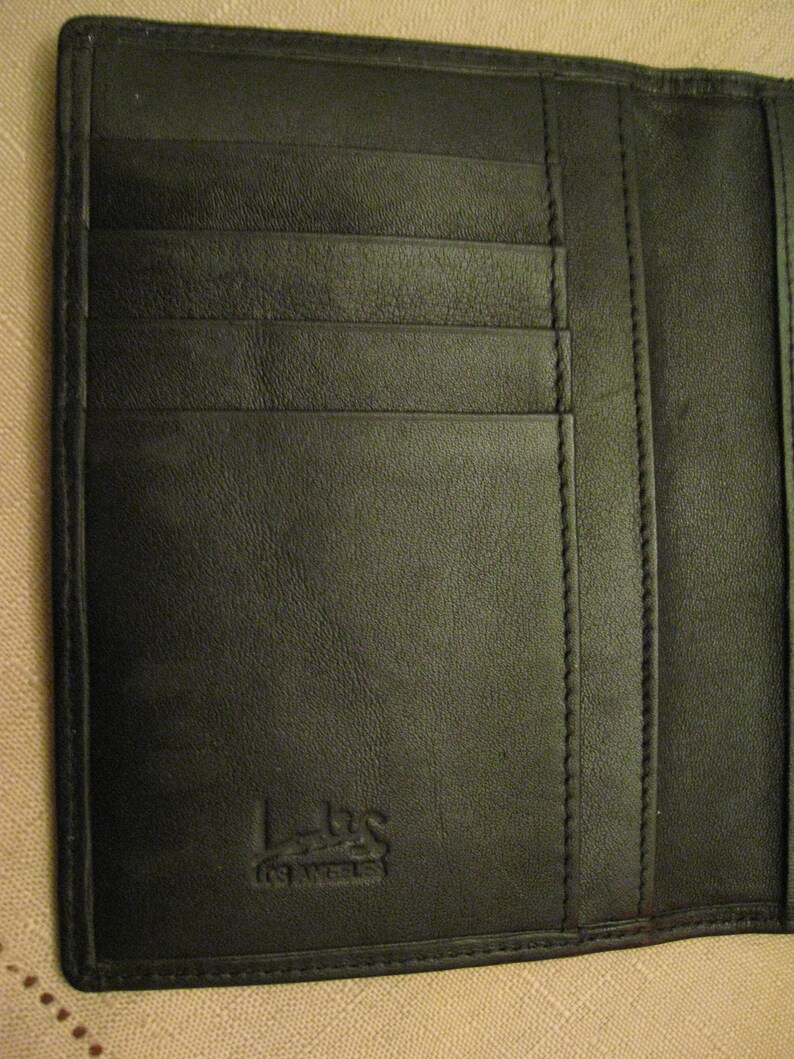 LODIS LOS ANGELES Wallet Unisex Genuine Black Leather Tri-fold - Etsy