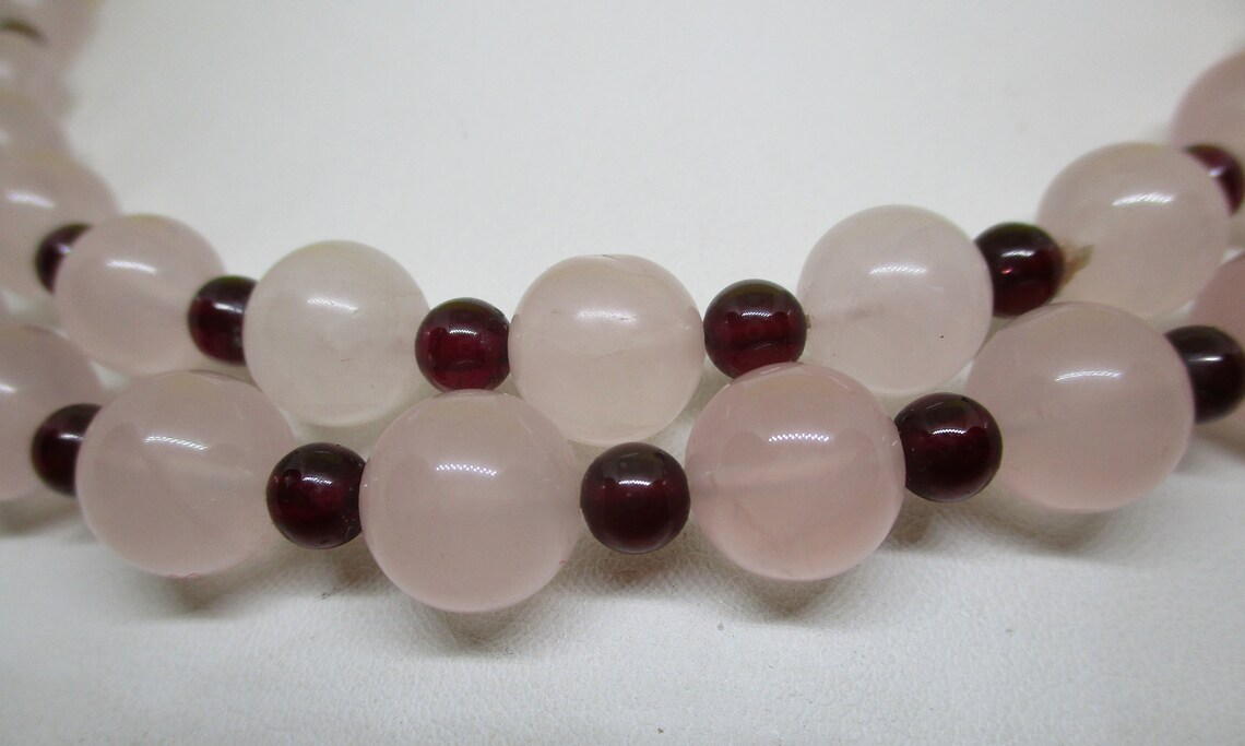 Genuine Carnelian & Rose Quartz Gemstone Beaded Necklace - Etsy