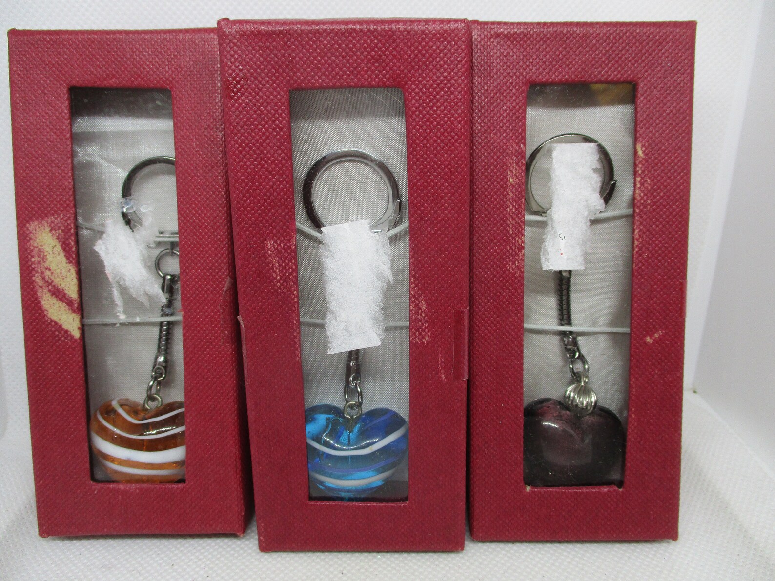 MURANO GLASS Keyrings Murano Glass Heart Keychains Murano Glass Swirled ...