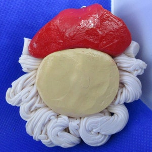 Handcrafted CLAY SANTA CLAUSE Christmas Ornament Pendant 3 D Artist ...