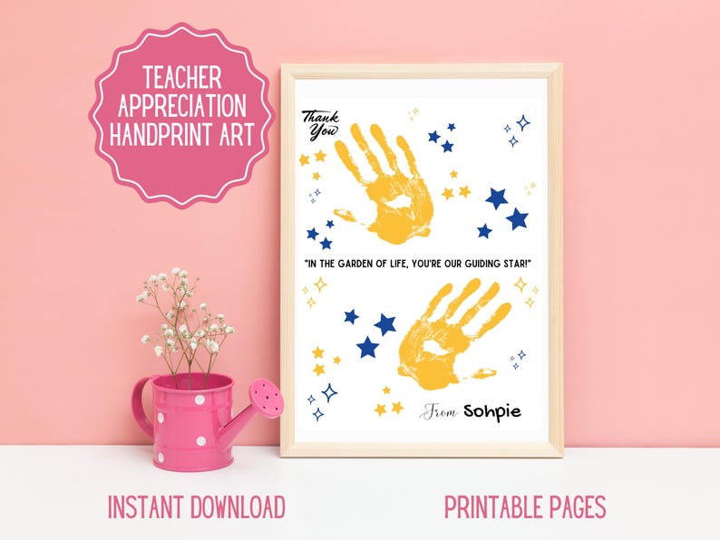 PRINTABLE Teacher Appreciation Handprint Art | Teacher Appreciation ...