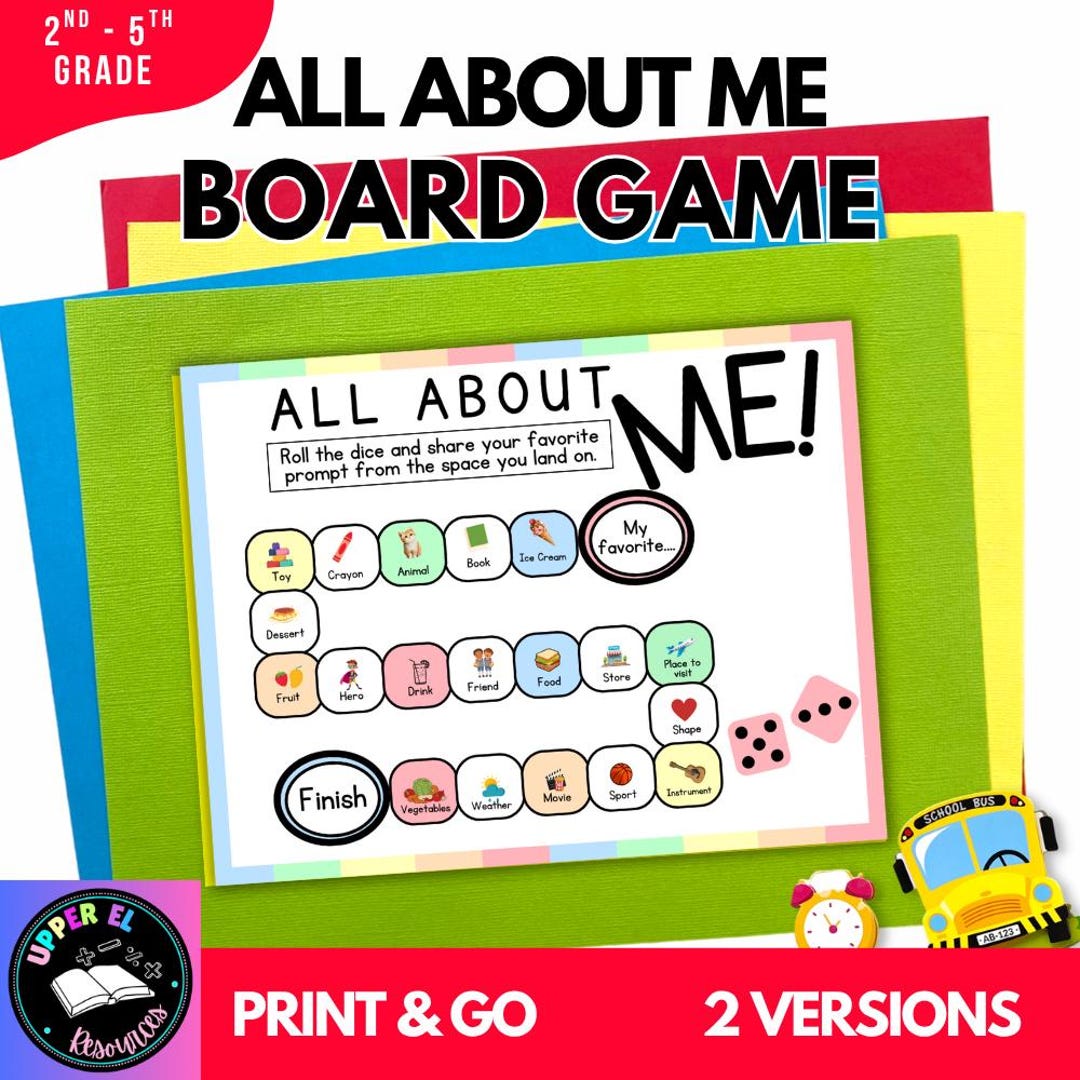 Printable All About Me Board Game | Back to School Activity ...