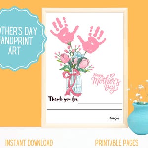 PRINTABLE Mother's Day Handprint Art Activity | Preschool & Toddler ...