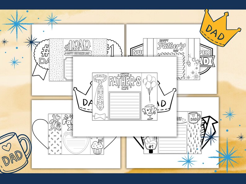 Father's Day Card Craft Activity | Writing | Printable Cards for Dad ...