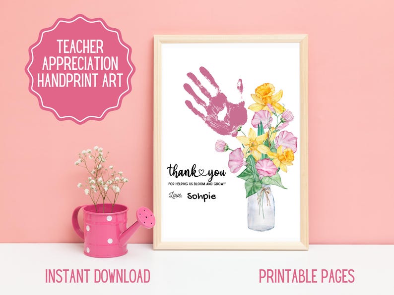 PRINTABLE Teacher Appreciation Handprint Art | Teacher Appreciation ...