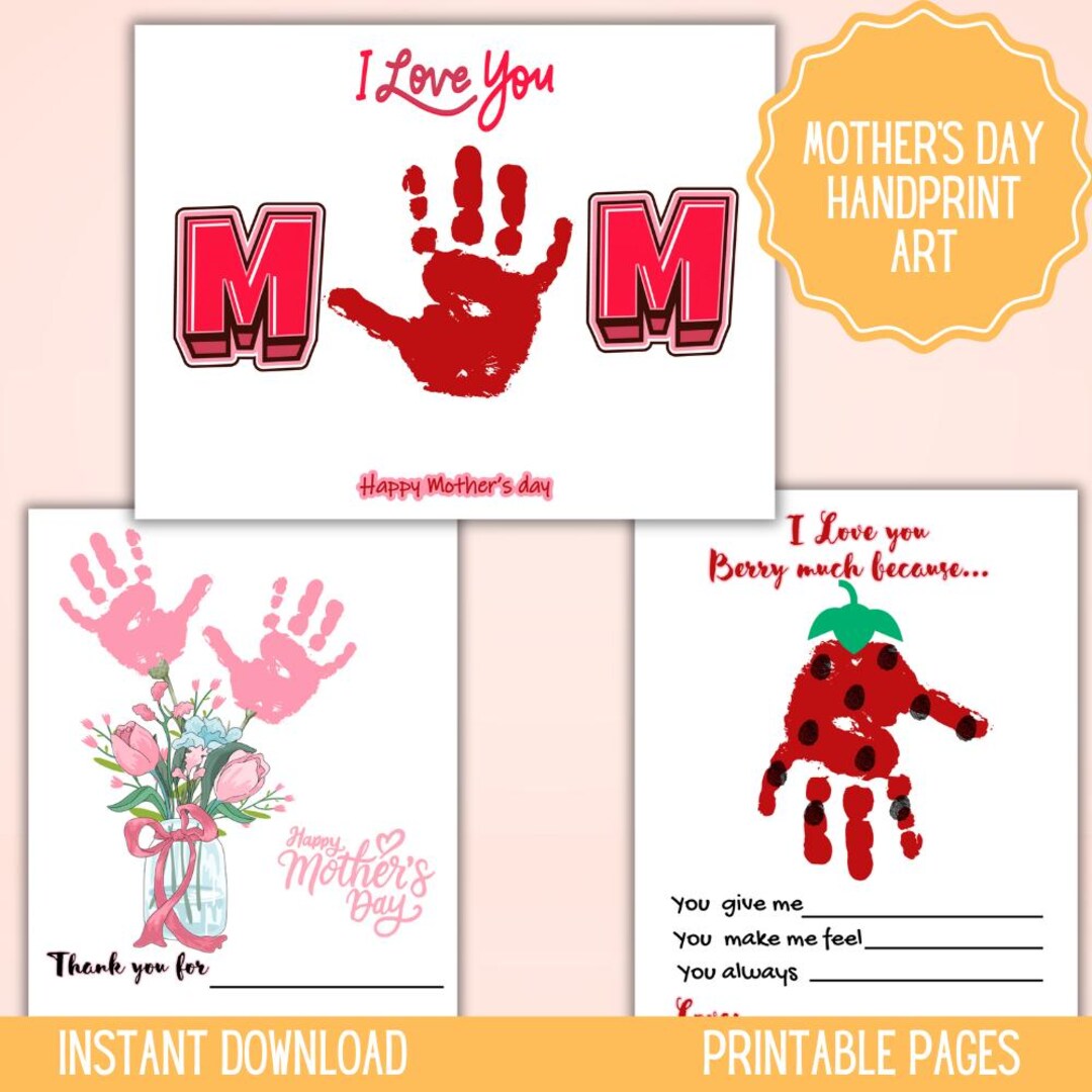 PRINTABLE Mother's Day Handprint Art Activity | Preschool & Toddler ...