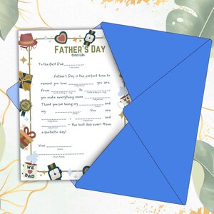 Father's Day Dad Mad Lib Game Activity | Card for Dad | Writing for Dad ...