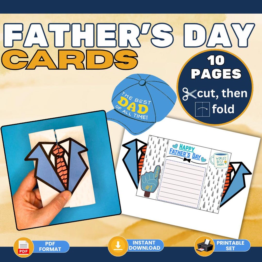 Father's Day Card Craft Activity | Writing | Printable Cards for Dad ...