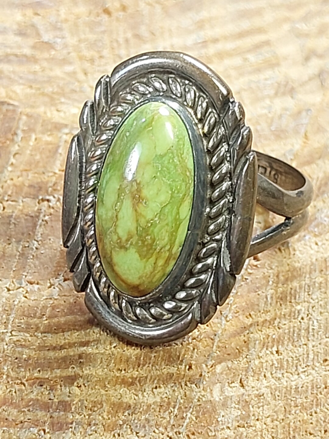 Navajo Sterling Silver Gaspeite Stone Ring Size 6 Signed Fransisco - Etsy