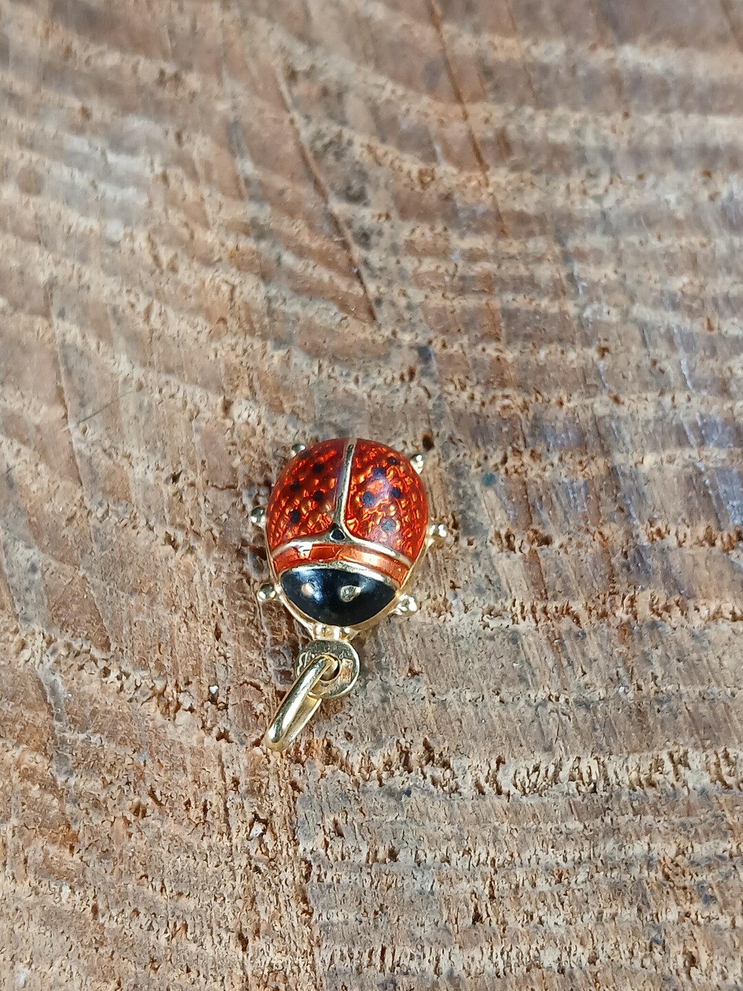 14k Gold UNO-A-ERRE Enamel Lady Bug Charm Pendant - Etsy