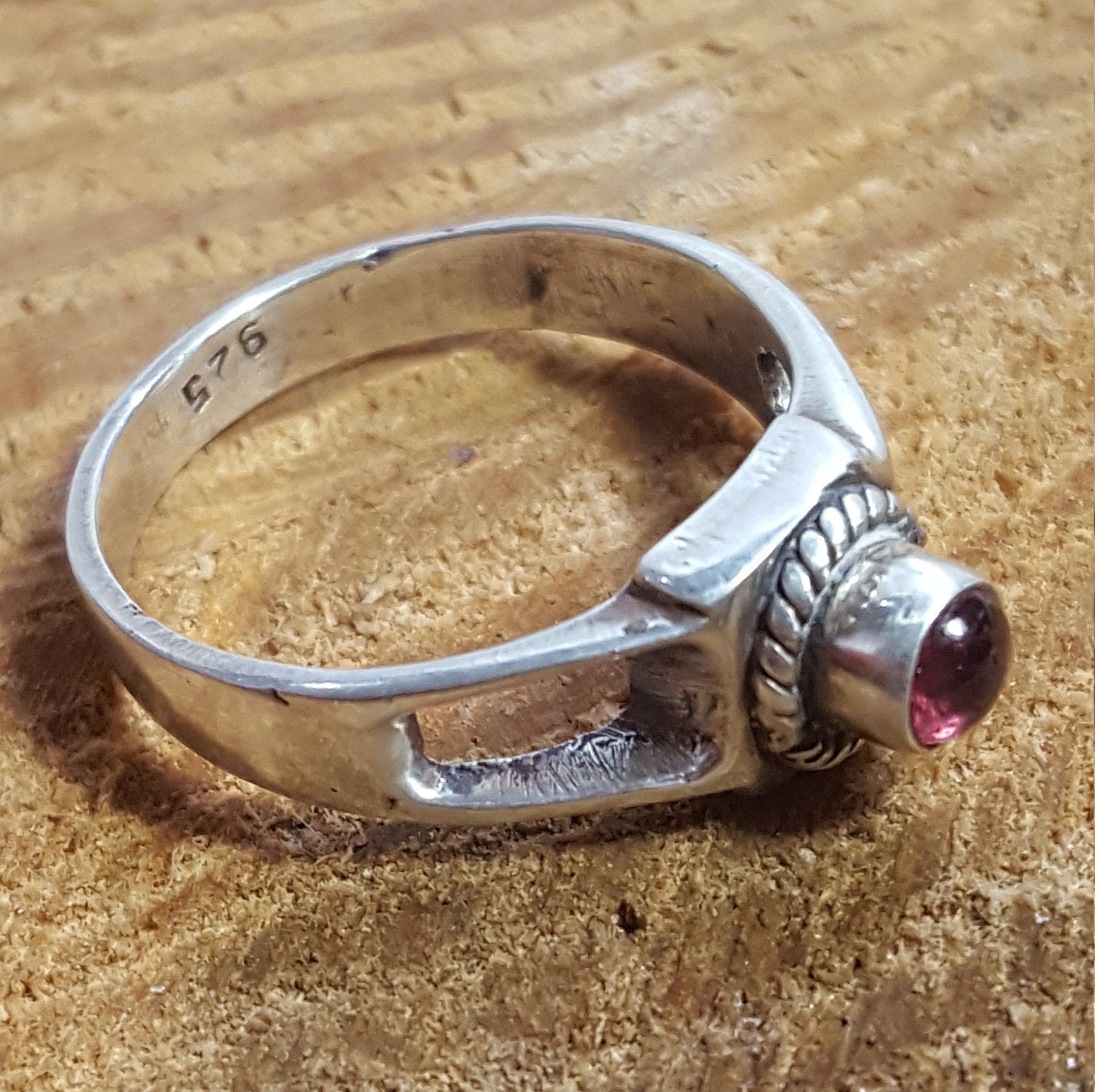 Sterling Silver Bezel Set Stone Cabochon Ring Size 7 | Etsy