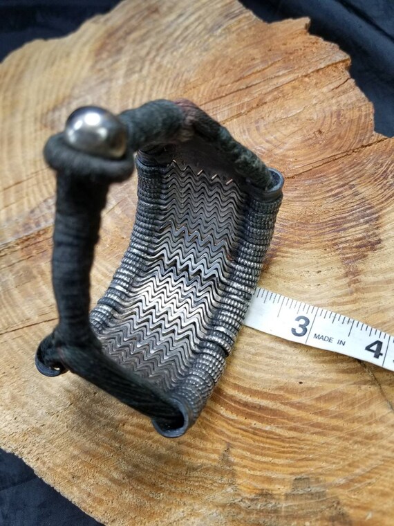 South India Silver Zigzag Scale Armor Tribal Bracelet… - Gem