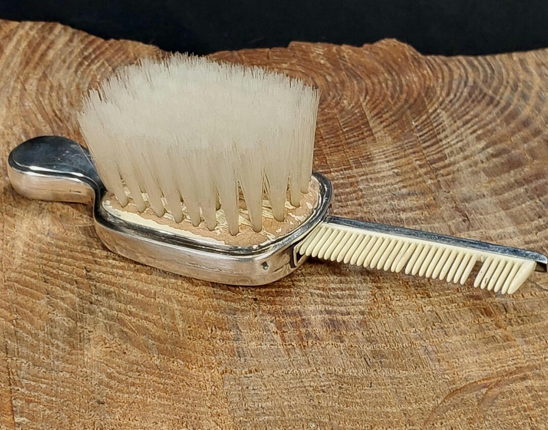 Sterling Silver Baby Brush With Hidden Comb Compartment RARE - Etsy