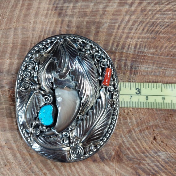 Navajo Belt Buckle Gary Edwards Sterling Silver - Gem