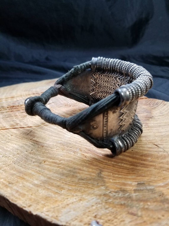 South India Silver Zigzag Scale Armor Tribal Bracelet… - Gem