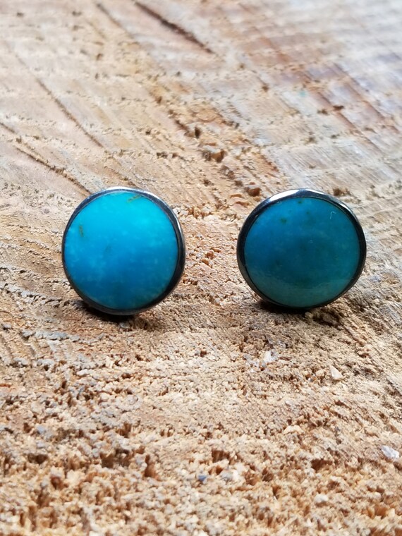 sterling silver round earrings - Gem